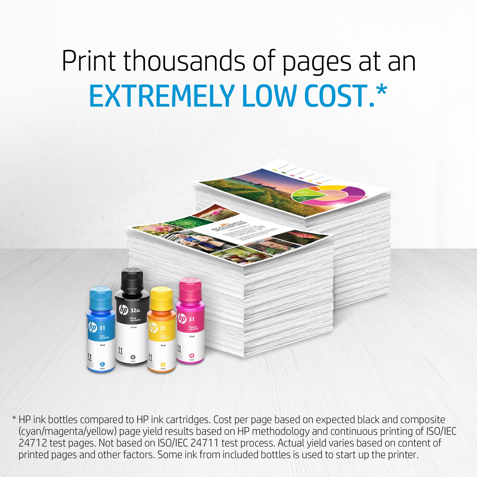 HP 31 | Ink Bottle | Yellow |Up to 8,000 pages per bottle|Works with HP Smart Tank Plus 651 and HP Smart Tank Plus 551 | 1VU28AN