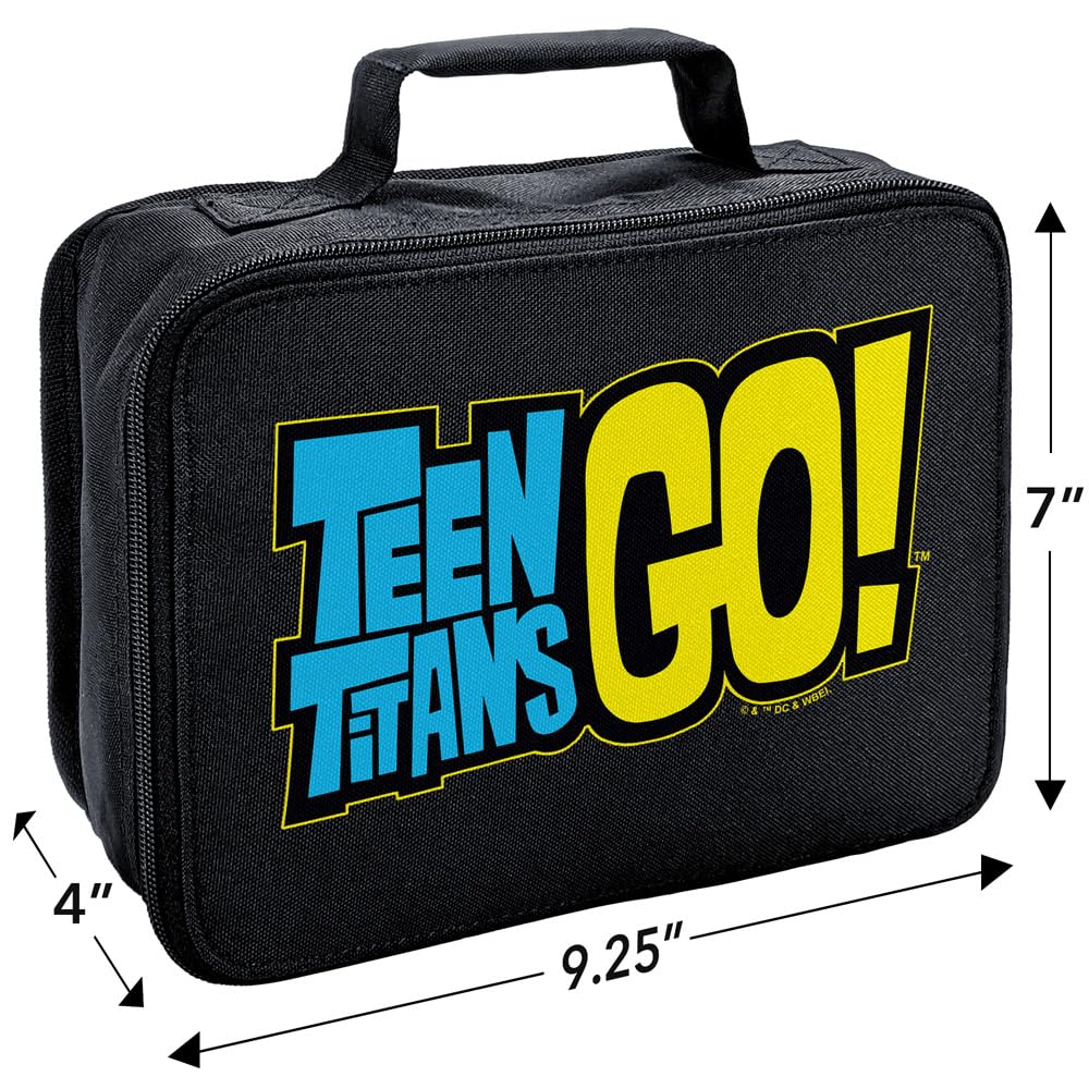 LOGOVISION Teen Titans Go Logo Insulated Soft Sided Lunch Box - Reusable Lunch Bag For School Office Work, BPA Free