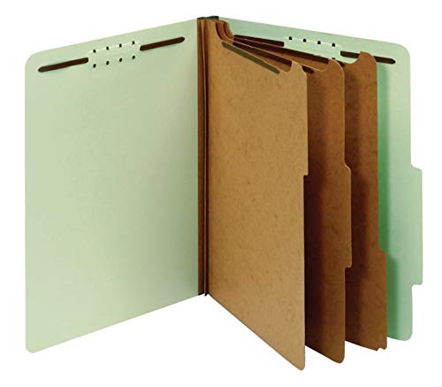 Office Depot Pressboard Classification Folders With Fasteners, Letter Size, 100% Recycled, Light Green, 10 pk, OD24091