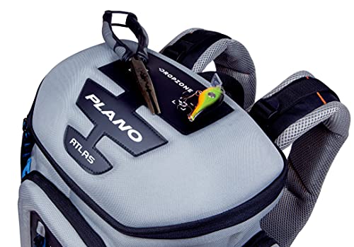 Plano Atlas 3700 Tackle Fishing Backpack, Gray EVA Material, Includes 3 3750 StowAway Utility Boxes for Worms, Lures, & Baits, Waterproof & Non-Skid Base