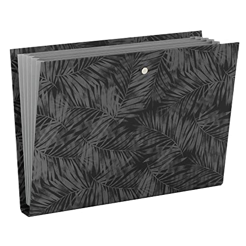 Office DepotĀ® Brand Paper Expanding File Folder, 6 Pocket, Expansion 5-1/2", 8 1/2" x 11", Letter, Black Print, Pack of