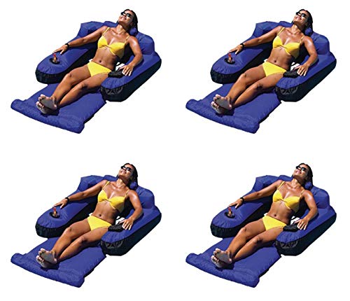 Swimline Swimming Pool Fabric Inflatable Ultimate Floating Loungers (4 Pack)