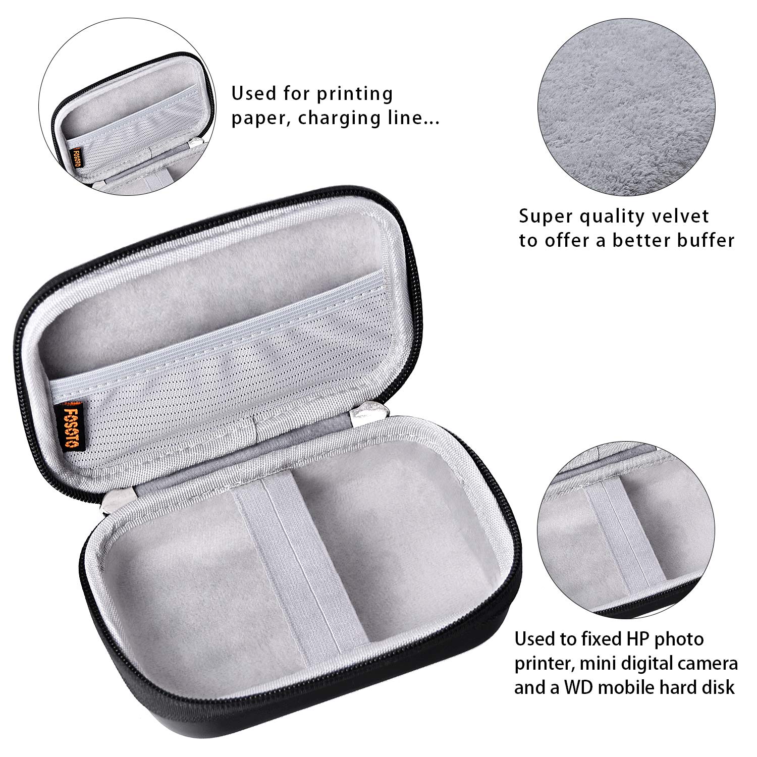 Hard Shell Shockproof Digital Camera Case Compatible for Canon Powershot SX720 SX730 SX620 HS G9X Panasonic Lumix DMC ZS50 ZS70 ZS60 TZ80 Nikon Coolpix A900 W100 Sony DSC-W830 W800 W810 WX500 HX90