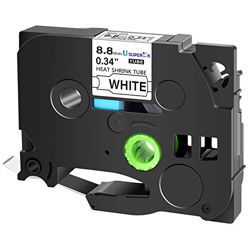 SuperInk 1 Pack Compatible for Brother HSe-221 HSe221 HS-221 HS221 Black on White Heat Shrink Tube Label Tape use in PT-D210 PT-D400 PT-E300 PT-E500 PT-P750WVP Printer (0.34''x 4.92ft, 8.8mm x 1.5m)