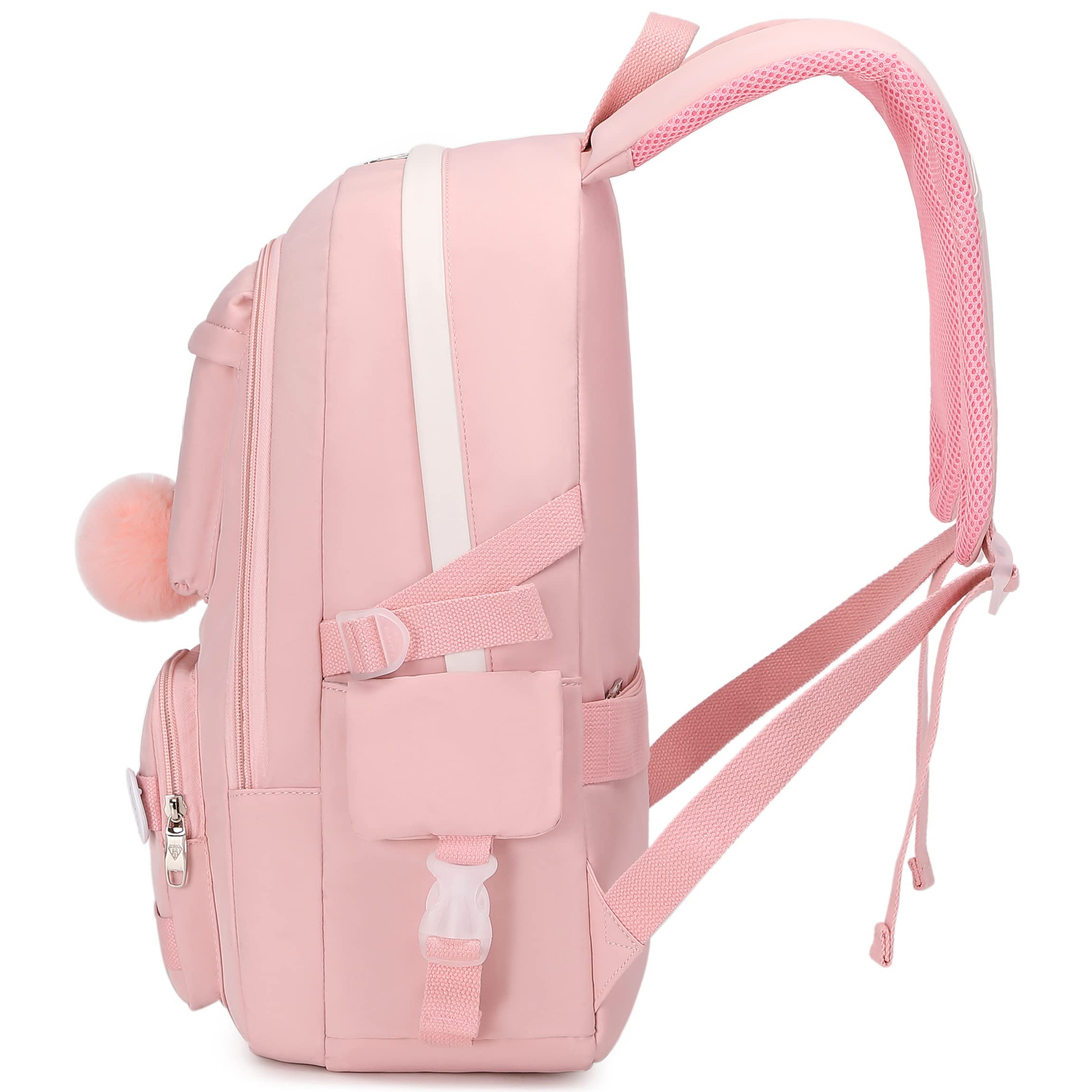 Hey Yoo Backpack for Girls Bookbag Cute School Bag College Middle High Elementary School Backpack for Teen Girls (Pink)