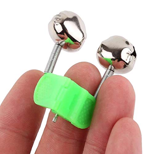 KISEER 50 Pcs Plastic Fishing Bells Clips Fishing Rod Alarm with Dual Alert Bells