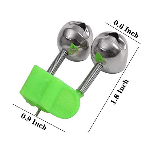 KISEER 50 Pcs Plastic Fishing Bells Clips Fishing Rod Alarm with Dual Alert Bells