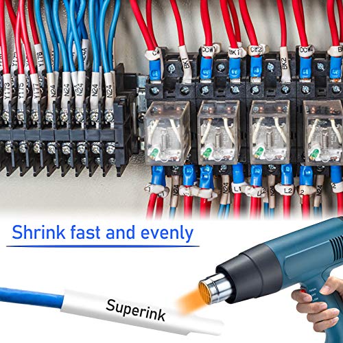 SuperInk 1 Pack Compatible for Brother HSe-221 HSe221 HS-221 HS221 Black on White Heat Shrink Tube Label Tape use in PT-D210 PT-D400 PT-E300 PT-E500 PT-P750WVP Printer (0.34''x 4.92ft, 8.8mm x 1.5m)