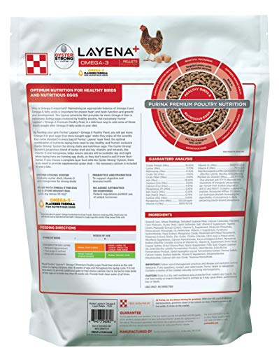 Purina Layena+ | Nutritionally Complete Layer Hen Feed | Omega 3 Formula - 10 Pound (10 lb) Bag