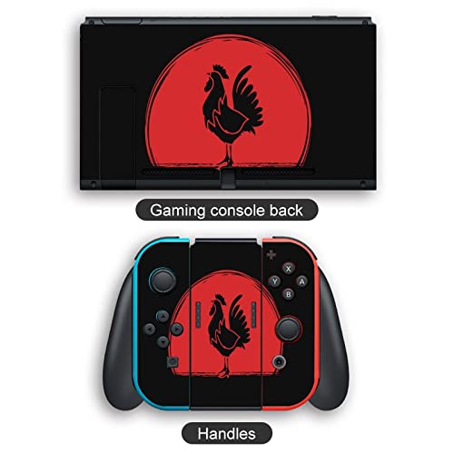 Cock Rooster Sunset Stickers Full Wrap Decal Skin Faceplate Protective Stickers Compatible for Nintendo Switch for Switch