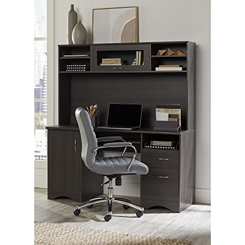 RealspaceĀ® Pelingo 56"W Desk with Hutch, Dark Gray