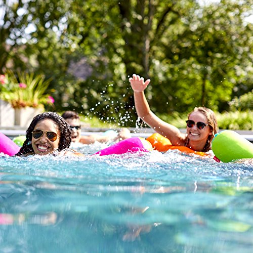 Big Joe Noodle No Inflation Needed Pool Float, Orange/Pink Double Sided Mesh, Jumbo 4ft