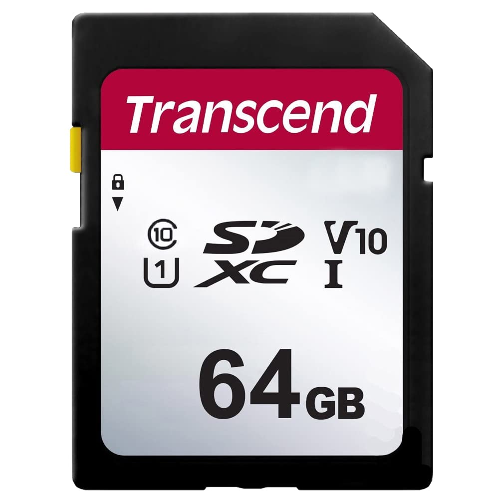 Transcend 64GB Secure Digital SDXC UHS-I Memory Card, Compatible with Canon PowerShot SX620 HS Digital Camera - Class 10, U1, 100MB/s, 300 Series - Pack of 2