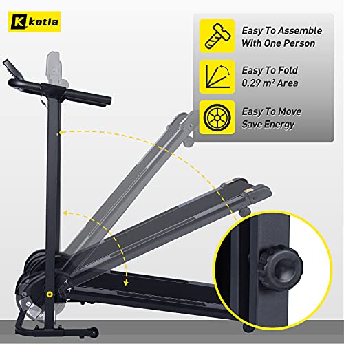 kotia Manual Treadmill Non Electric Treadmill with 10° Incline Small Foldable Treadmill for Apartment Home Walking Running (Mode GHN213)