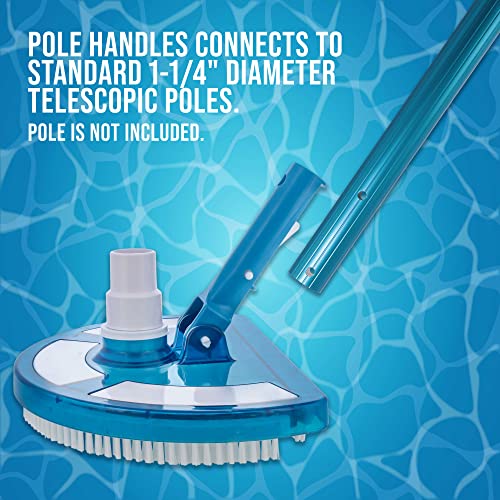 U.S. Pool Supply Weighted Pool Vacuum Head, Transparent Curved Half Moon Body - Swivel Connection, Pole Handle - for Above Ground & Inground Swimming Pools β Vinyl Liner Floor, Wall, Corner Cleaner