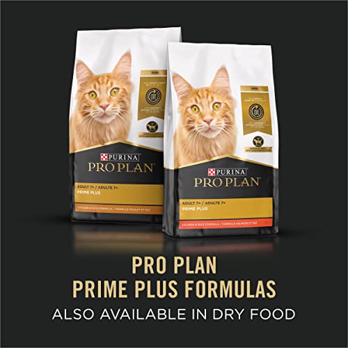 Purina Pro Plan Grain Free Senior Wet Cat Food Pate, SENIOR Prime Plus Cod & Shrimp Entree - (24) 3 oz. Pull-Top Cans