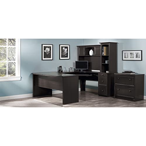 RealspaceĀ® Broadstreet 65"W U-Shaped Executive Desk, Walnut