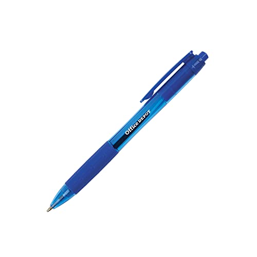 Office Depot® Retractable Ballpoint Pens With Grips, Medium Point, 1.0 mm, Black/Blue/Red Barrels, Black/Blue/Red Inks, Pack Of 50