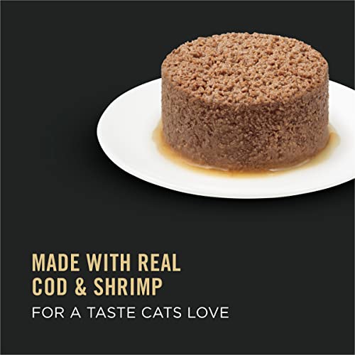 Purina Pro Plan Grain Free Senior Wet Cat Food Pate, SENIOR Prime Plus Cod & Shrimp Entree - (24) 3 oz. Pull-Top Cans
