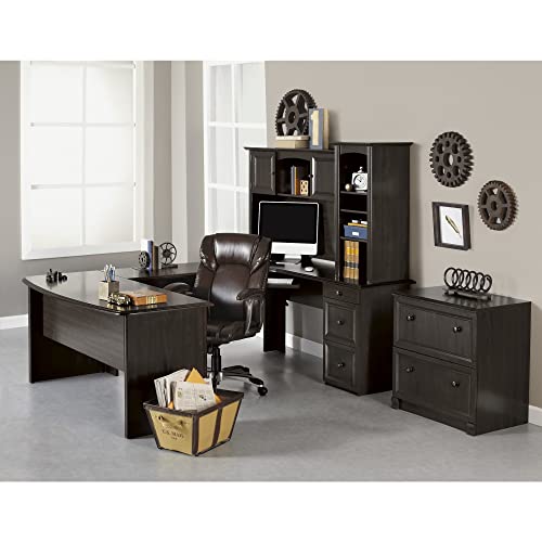 RealspaceĀ® Broadstreet 65"W U-Shaped Executive Desk, Walnut