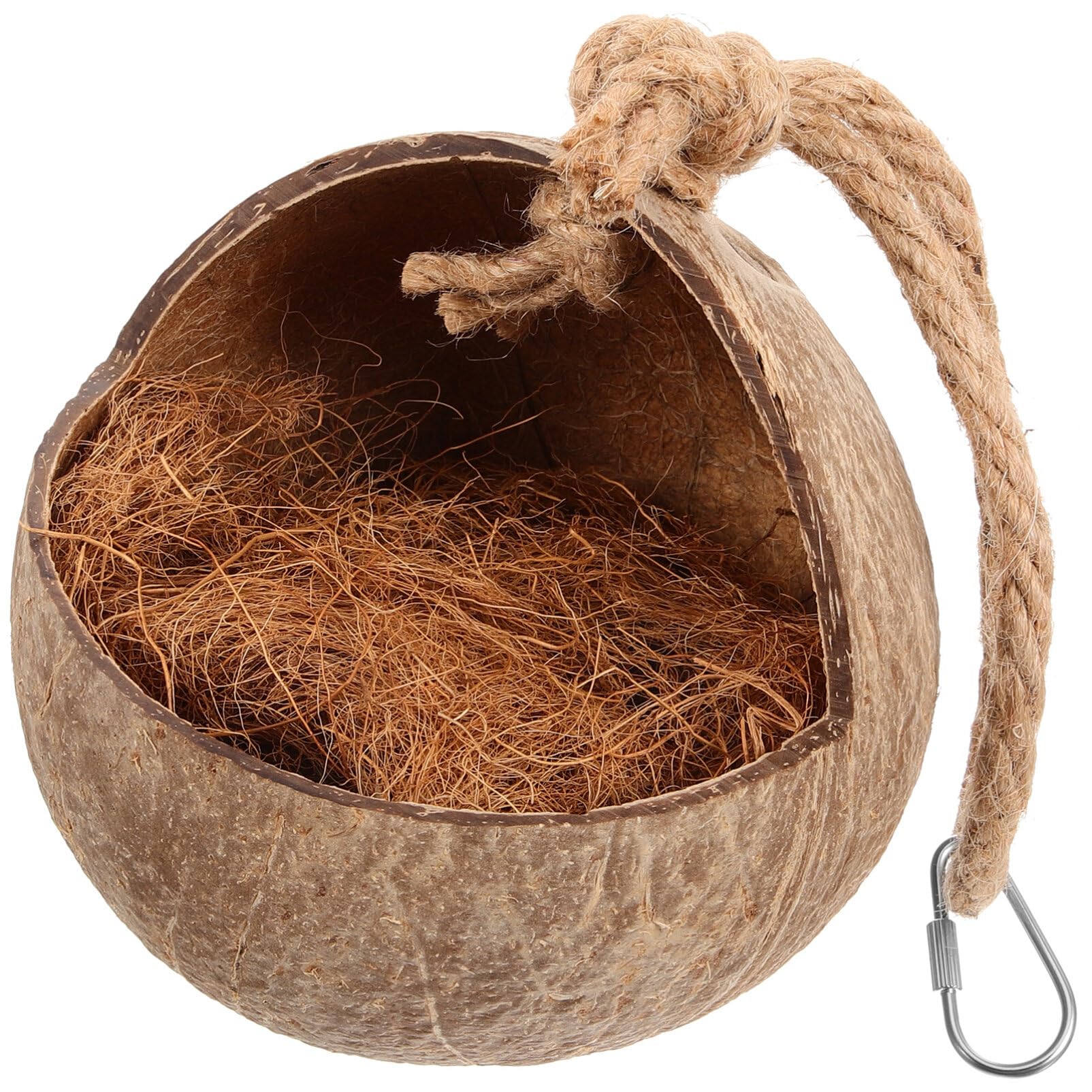 POPETPOP Coconut Shell Nest Toy Parakeet Bed Pet Bird Hanging Hut Wear-Resistant Bird Nest Bird Coconut Swing Bird Bed Bird Supply Bird Sleeping Nest Pet Parrot Sleeping Bed Long Tail House