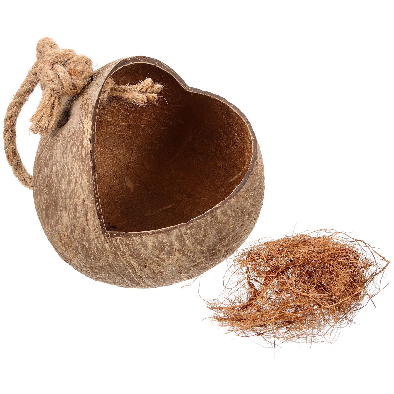 POPETPOP Coconut Shell Nest Toy Parakeet Bed Pet Bird Hanging Hut Wear-Resistant Bird Nest Bird Coconut Swing Bird Bed Bird Supply Bird Sleeping Nest Pet Parrot Sleeping Bed Long Tail House