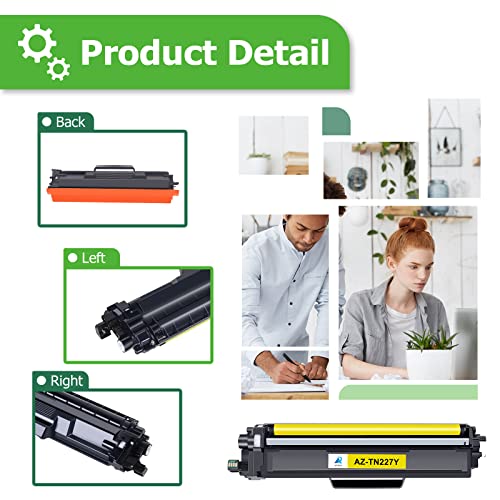 Aztech Compatible TN227 TN227Y Toner: Cartridge Replacement for Brother TN227 TN227Y TN-227Y TN223Y MFC-L3750CDW MFC-L3770CDW HL-L3290CDW HL-L3270CDW HL-L3230CDW HL-L3210CW Printer (Yellow, 1-Pack)