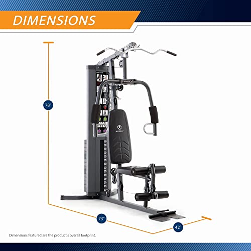 Marcy 150lb. Stack Home Gym with Pulley, Arm, and Leg Developer Multifunctional Workout Station for Weightlifting and Bodybuilding – 300 lbs Capacity MWM-4965, Black