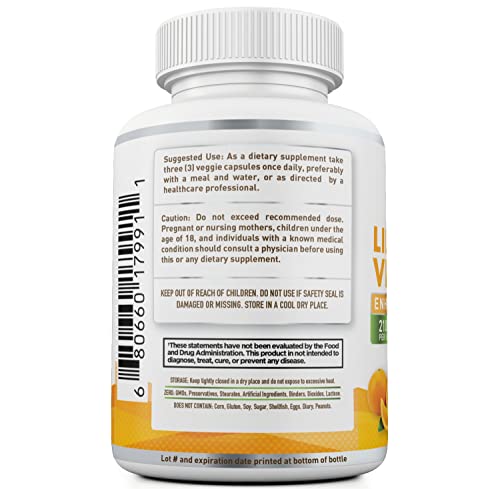 Nurture Alley Liposomal Vitamin C 2100mg- 180 Capsules High Absorption Ascorbic Acid - Supports Immune System and Collagen Booster - Powerful Antioxidant High Dose Fat Soluble Supplement