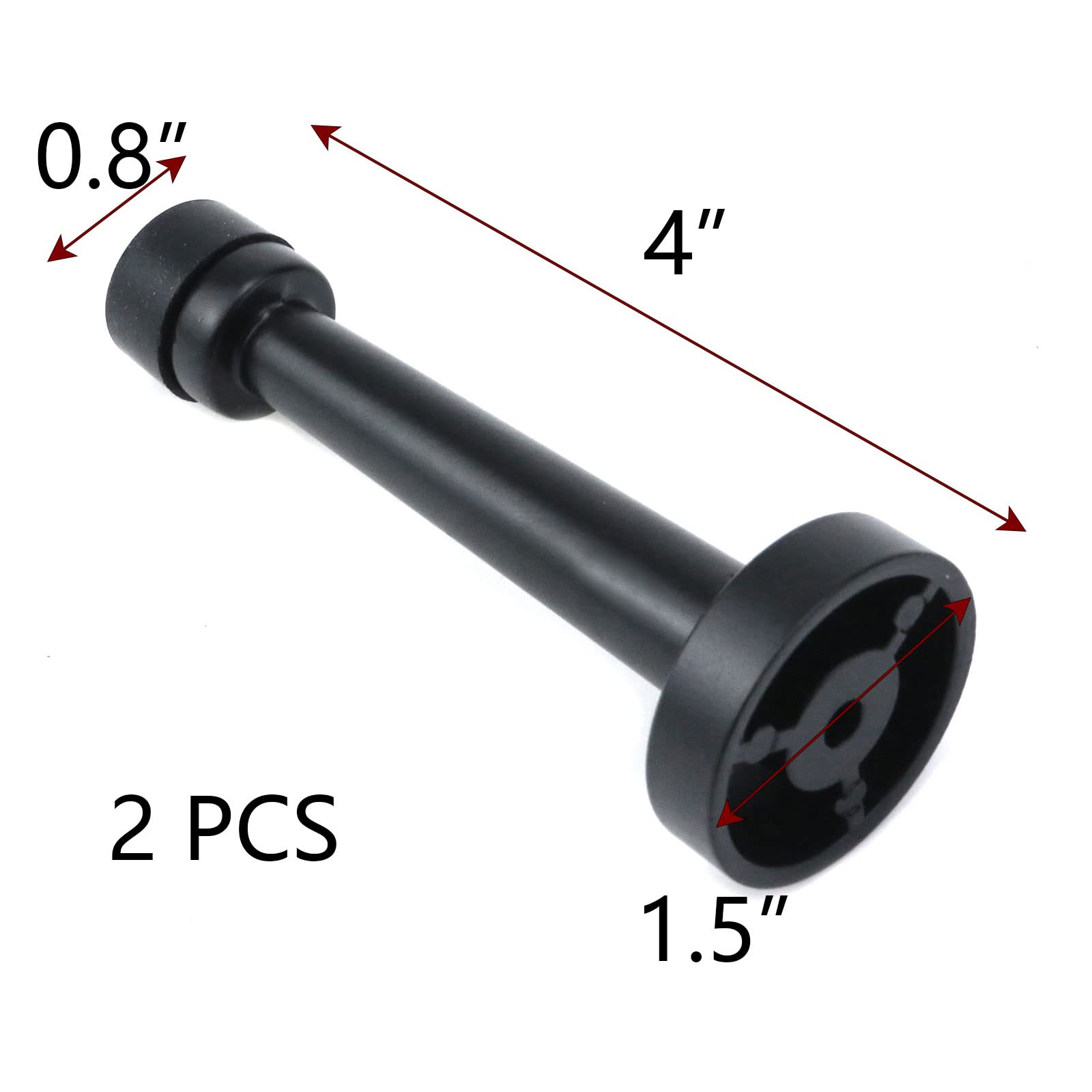 Pufguy Zinc Alloy Mute Door Stop 4" Height Door Stopper Heavy Duty Door Stopper with Rubber Bumper Wall and Door Protector-2pcs(Black)