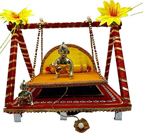 Handmade Premium Quality Ladu Gopal Ji Jhula, Janmashtami Jhula, (0 to 5 Size)