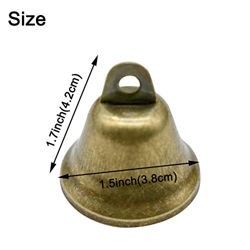 Maydahui 35PCS Vintage Bronze Jingle Bells (1.7"X 1.5") for Dog Doorbell & Potty Training, Housebreaking, Making Wind Chimes,Christmas Bell
