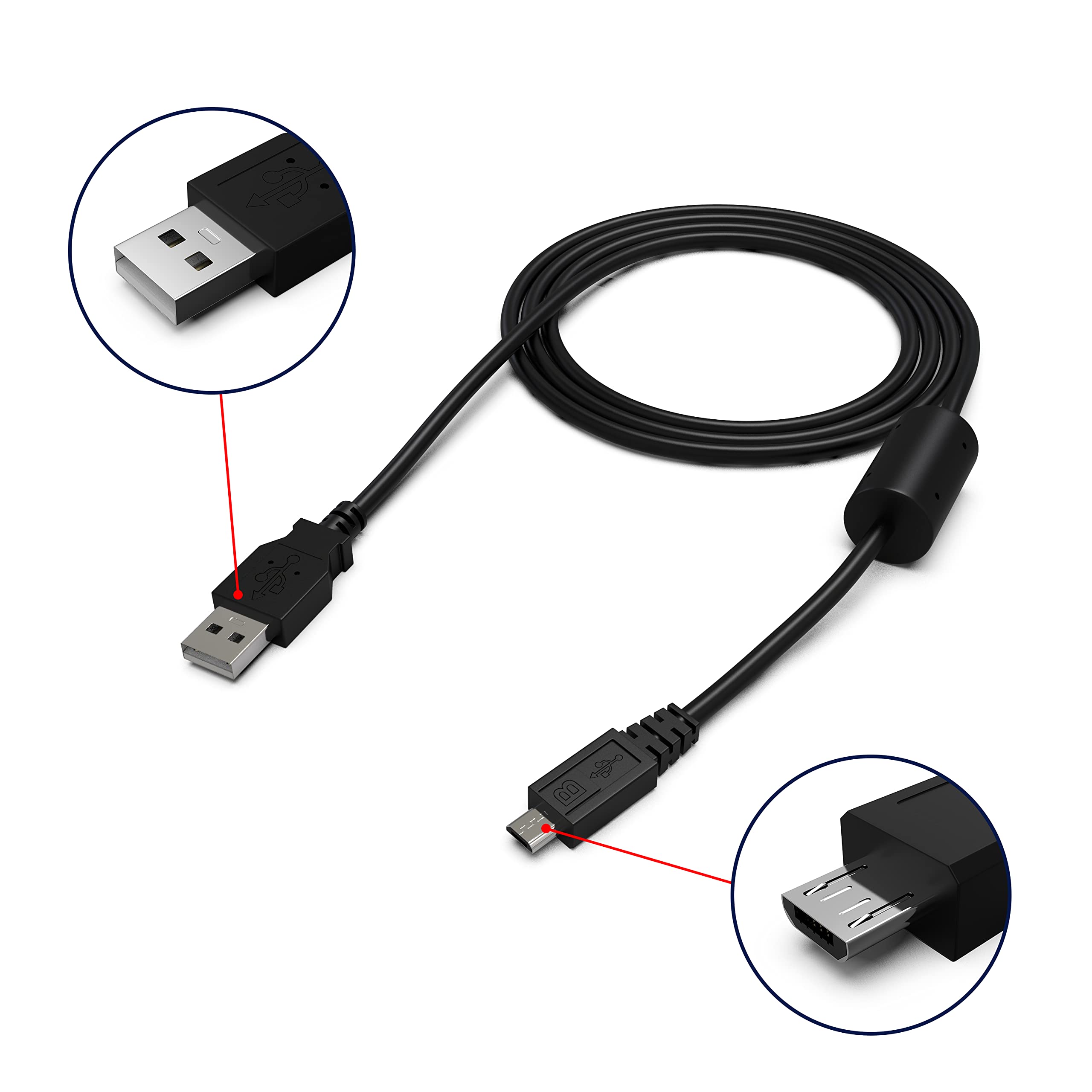 Replacement IFC-600PCU USB Interface Camera Cable with Magnetic Ring for Data Transfer Compatible with Canon PowerShot G7X Mark II, G9 X, G9 X Mark II, SX620 HS,SX720 HS,SX730 HS,EOS M5,EOS M6 (3.3Ft)