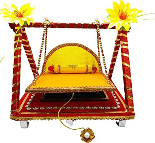 Handmade Premium Quality Ladu Gopal Ji Jhula, Janmashtami Jhula, (0 to 5 Size)