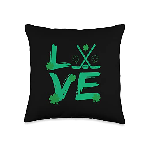 Top Green Youth Apparel for Holiday Sport Clothes Hockey Luck Clover Men Boy St Patricks Day Irish T Party Kid Throw Pillow, 16x16, Multicolor