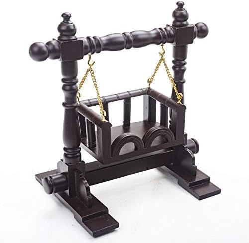 Handcrafted White Teakwood Jhoola/Jhula for Krishna Janmashtami/Bal Gopal/Ladoo Gopal/Kaanh