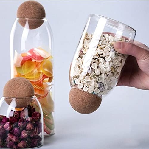 Glass Jar with Wood Lid Ball Jar Food Storage Container Clear Candy Jars Food Storage Canister Sugar Coffee Tea Beans Spice Salt Storage 3 Pcs