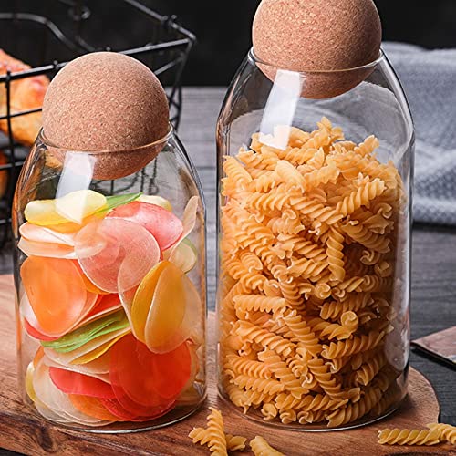 Glass Jar with Wood Lid Ball Jar Food Storage Container Clear Candy Jars Food Storage Canister Sugar Coffee Tea Beans Spice Salt Storage 3 Pcs