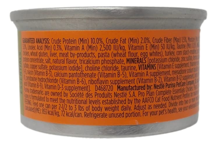 Purina Pro Plan Canned Wet Cat Food Entree 3 Flavor 6 Can with Catnip Toy Sampler Bundle: (2) Salmon Rice, (2) Turkey Rice, and (2) Chicken Pasta Spinach (3 Ounces)