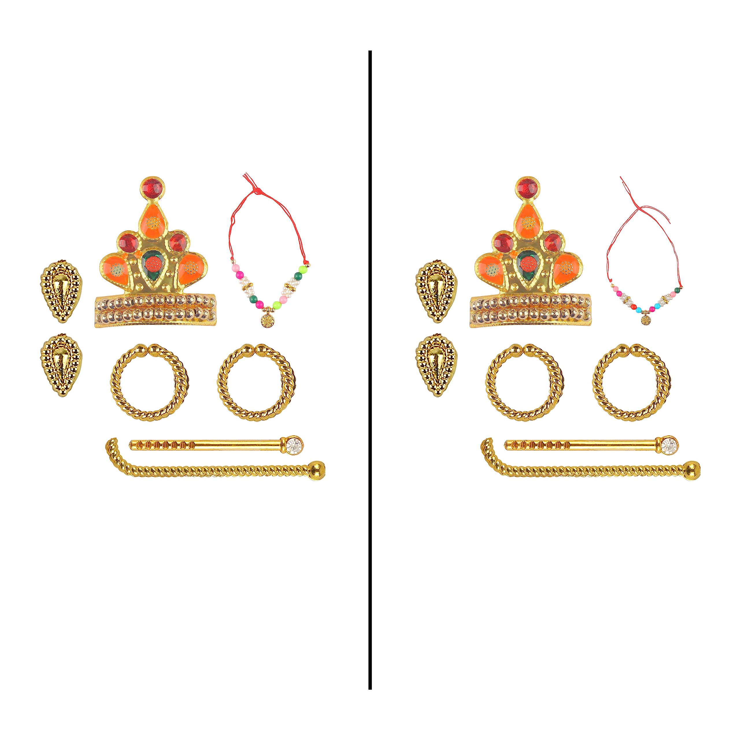 Craftsman Laddu Gopal Dress 2 Pcs Set Bal Gopal Poshak Thakurji Handmade Dress for Home and Temple. (Idol Size 0).