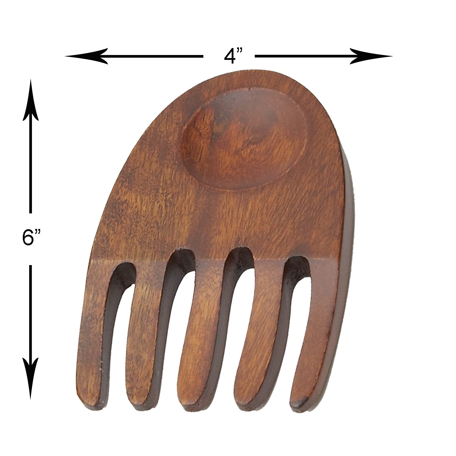 Woodard & Charles Hands Salad Servers, 6" x 4", Cherry Stain