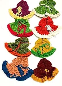 Laddu Gopal Winter Dress Size 1 No Krishna Idol Woolen Cloth for Small Size Multicolor and Multidesign Pack of 8 Pcs