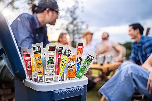 Jerky Dynasty The Ultimate 27-Piece Exotic Jerky with Gift Box - Buffalo Bob's Wild Game Jerky Variety Pack - Exclusive Flavors, Hefty Discount, Great for Stocking Stuffer & Protein Snack - Farm Raised