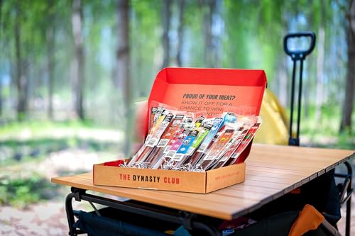Jerky Dynasty The Ultimate 27-Piece Exotic Jerky with Gift Box - Buffalo Bob's Wild Game Jerky Variety Pack - Exclusive Flavors, Hefty Discount, Great for Stocking Stuffer & Protein Snack - Farm Raised