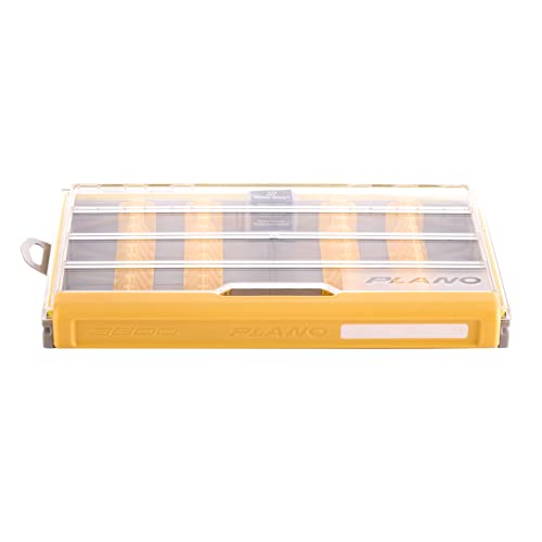 Plano Edge 3600 Jig & Bladed Jig Utility Box, Gray and Yellow, Holds Up to 70 Individual Jig Baits, Rust-Resistant and Waterproof Bait Storage Organizer