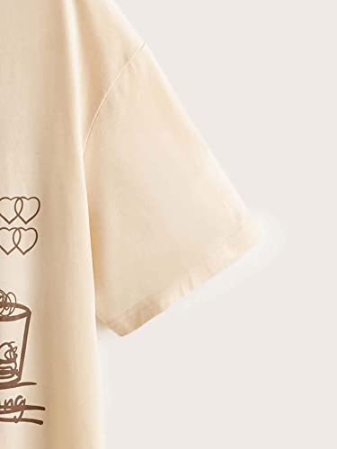 SOLY HUX Women's Graphic Letter Print T Shirt Short Sleeve Tee Top Cartoon Bear Apricot Plus 2XL