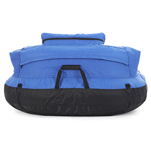 Swimline Inflatable Durable Fabric Swimming Pool Floating Lounger Chair with Armrest, Backrest, and Built-in Cupholder for Adults and Kids, Blue