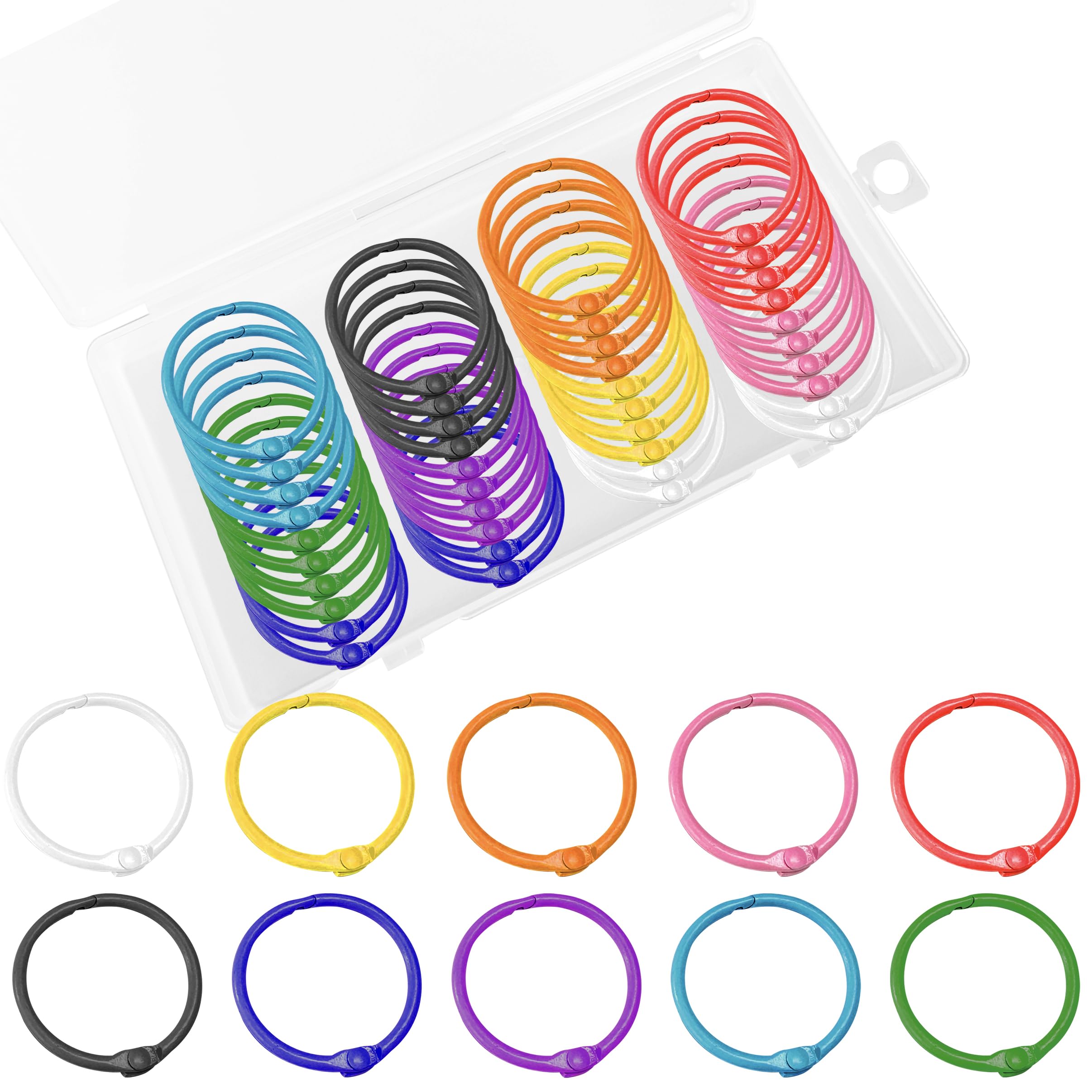 Keychains or Key Rings, Loose Leaf Binder Rings for Key Chains, Card Rings, Clip Rings for Book Rings, School, Home or Office (50Pcs 1 inch)