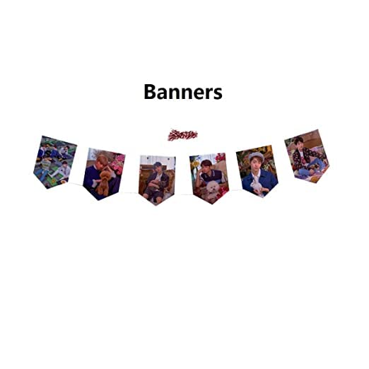 8Sheets T-XT Boys Posters with 6PCS T-XT Brithday Banners Hanging Flag for Wall Decoration