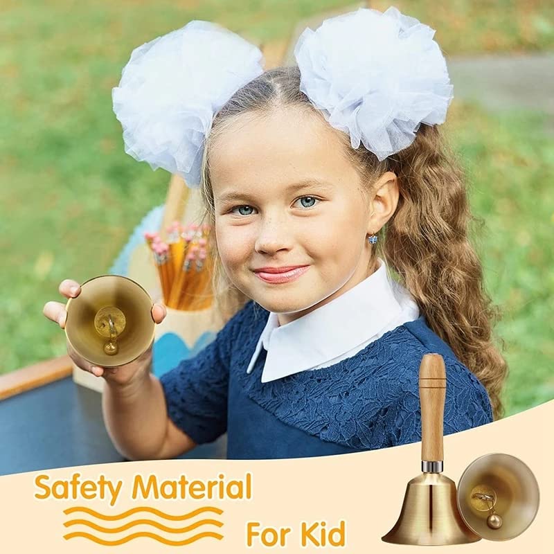TUTOOLS Classroom Bell Brass Hand Bell Service Bell Bell with Handle Loud Hand Bell Hand Call Bell Handheld Bell Teacher Bell Servant Bell Loud Bell Elderly Shame Bell